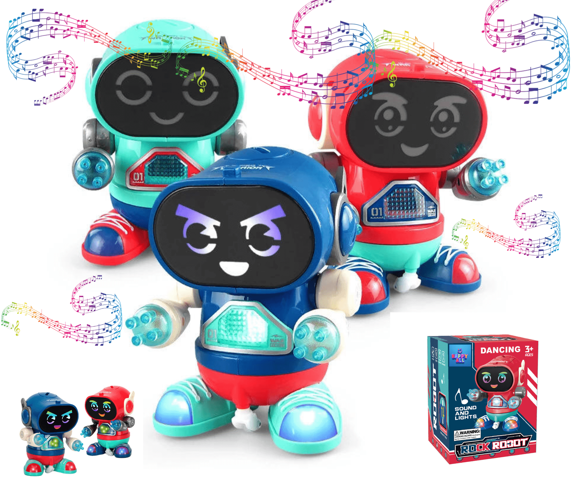 Halpix Dancing Warrior Rock Bot Robot with LED Lighting and Music